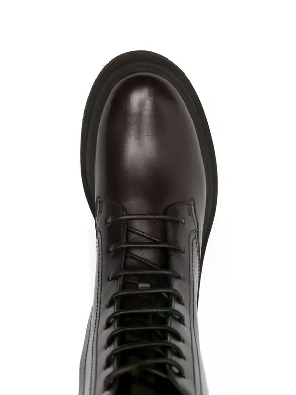 Brunello Cucinelli Lace-up Platform Combat Boots - Brown