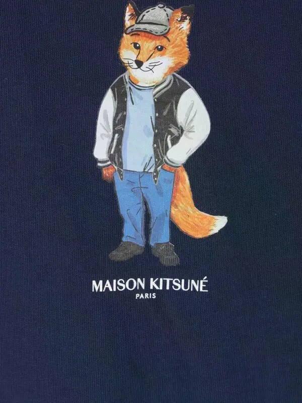 Maison Kitsuné Fox-embroidered Cotton T-shirt