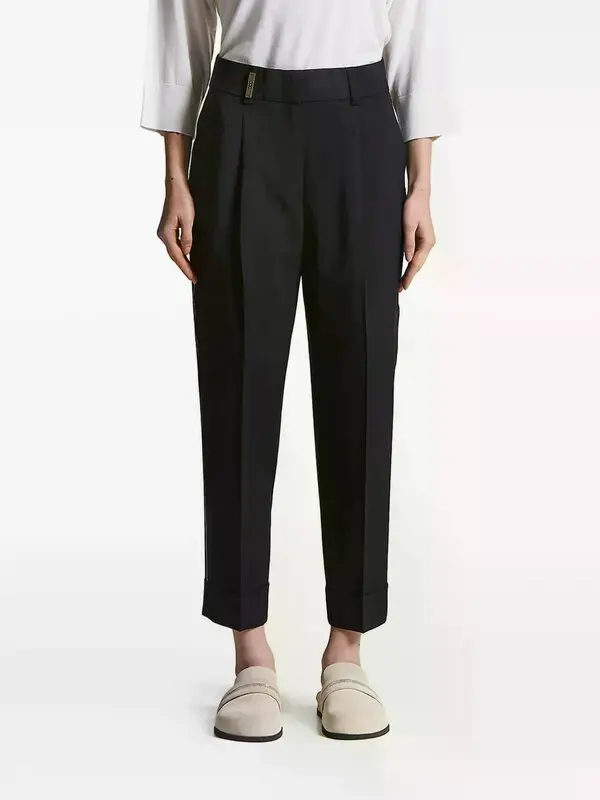 Peserico Pleated Side-stripe Trousers