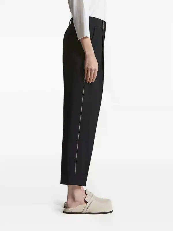 Peserico Pleated Side-stripe Trousers