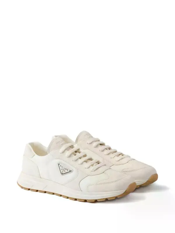 Prada Prax Suede And Re-nylon Lace-up Sneakers - Neutrals