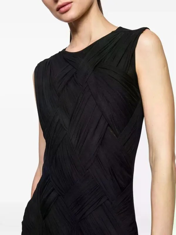 ATU BODY COUTURE Cross-panel Pleated Maxi Dress - Black