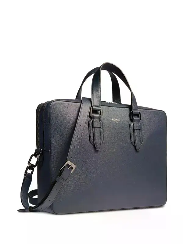 LANCEL Leather Laptop Bag With Buckle Detail - Blue