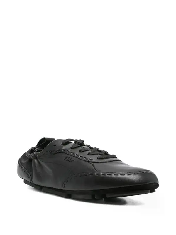 Fendi Lace-up Suede Sneakers - Black