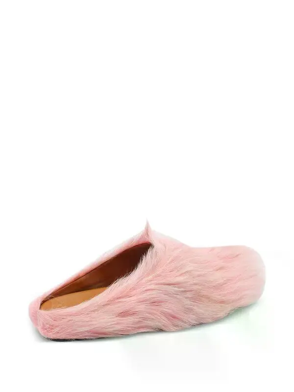 Marni Calf-hair Slip-on Mules - Pink