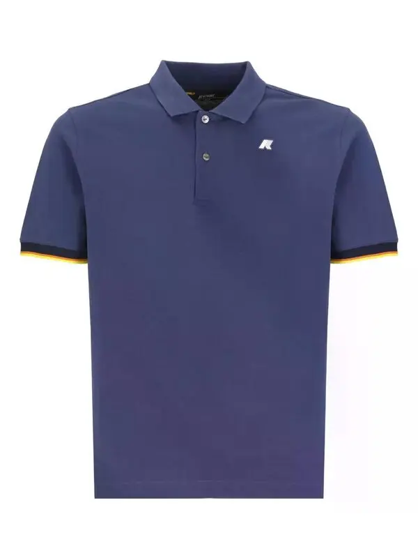 K-WAY Two-button Cotton Polo Shirt - Blue