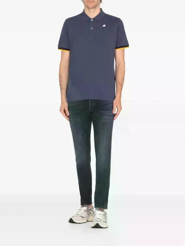 K-WAY Two-button Cotton Polo Shirt - Blue