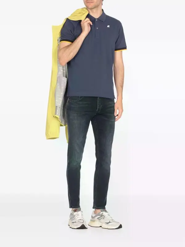 K-WAY Two-button Cotton Polo Shirt - Blue