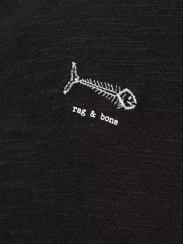 Rag & Bone Fish-embroidered Cotton T-shirt