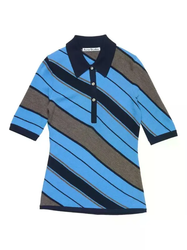 Acne Studios Diagonal-stripe Polo Shirt