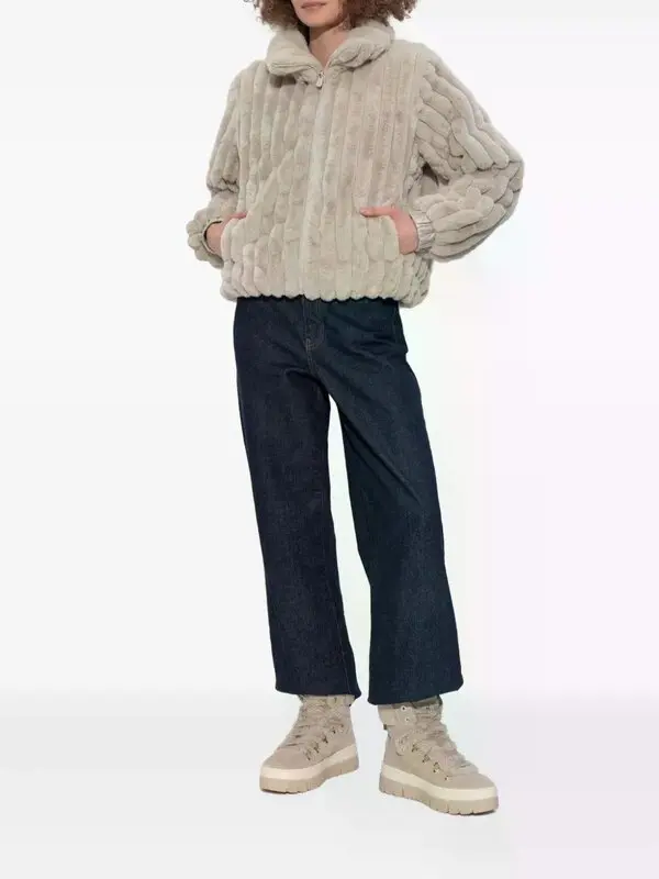 SAVE THE DUCK Ribbed-texture Zip-front Jacket