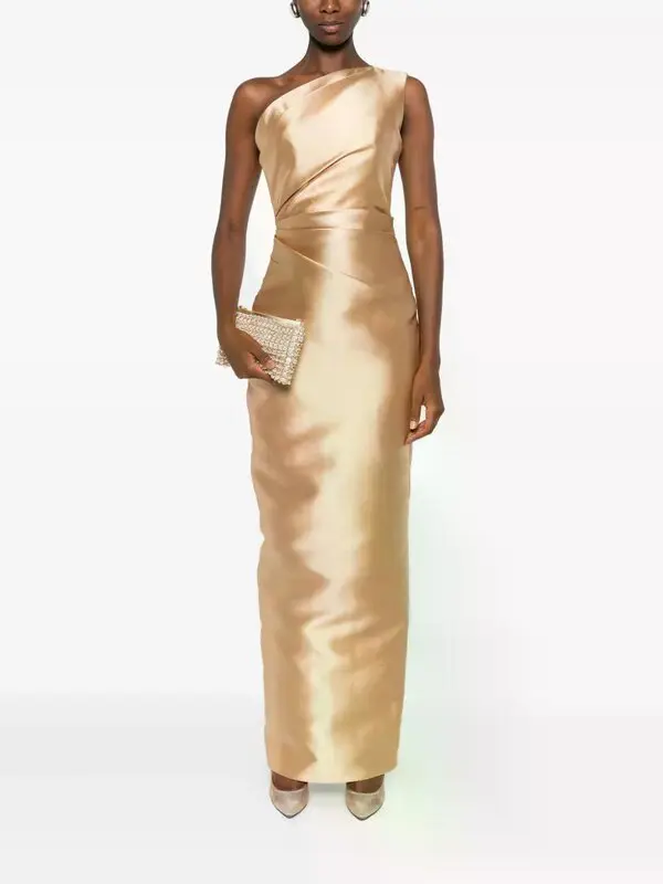 Solace London Kira One-shoulder Maxi Dress - Neutrals