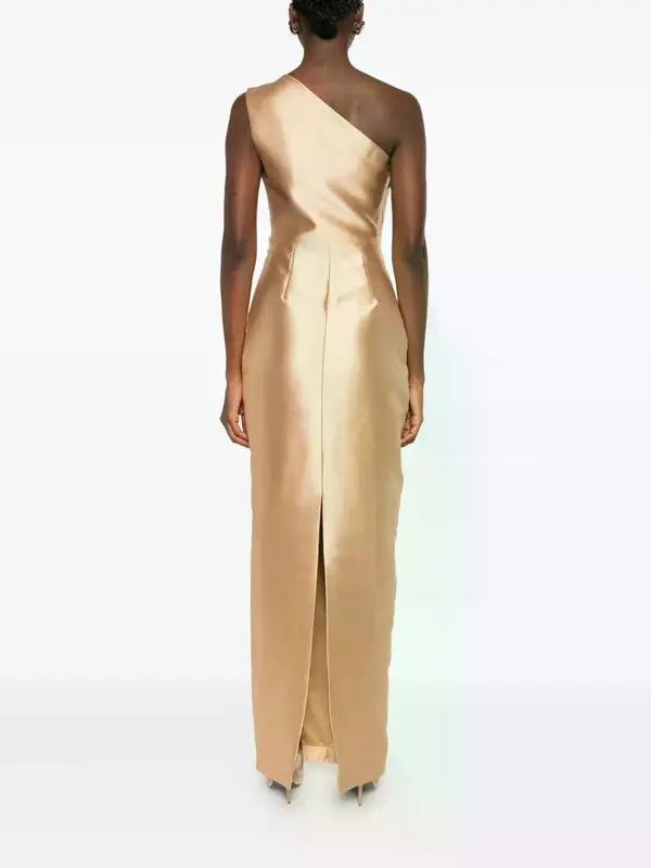 Solace London Kira One-shoulder Maxi Dress - Neutrals