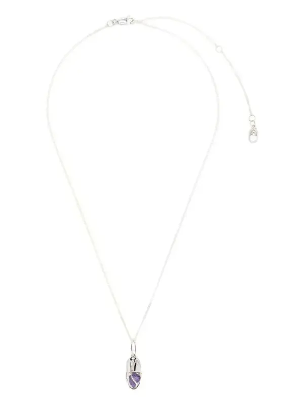 CAPSULE ELEVEN Amethyst Cabochon Pendant Necklace - Silver
