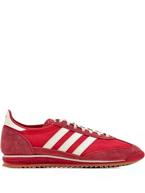 Adidas Three-stripes Leather Low-top Sneakers - Red