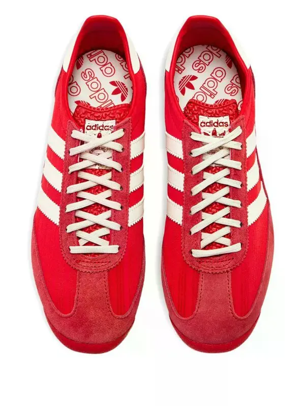 Adidas Three-stripes Leather Low-top Sneakers - Red