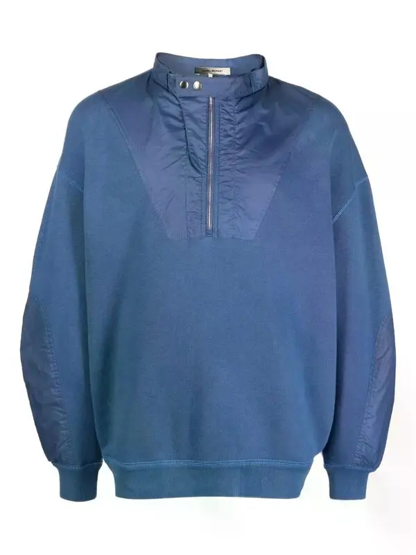 MARANT Panelled Half-zip Sweatshirt - Blue