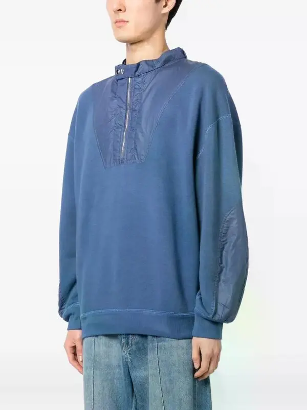 MARANT Panelled Half-zip Sweatshirt - Blue