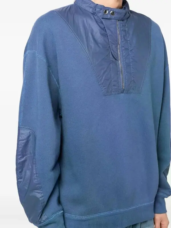 MARANT Panelled Half-zip Sweatshirt - Blue