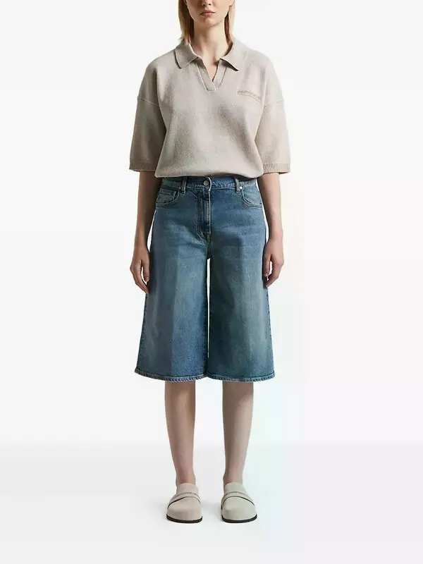 Peserico Denim Knee-length Shorts