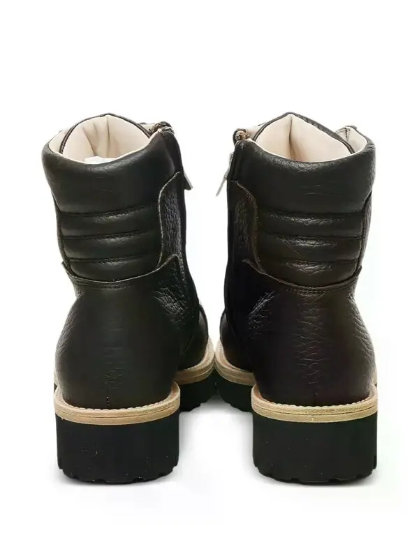Eleventy Leather Lace-up Boots - Brown