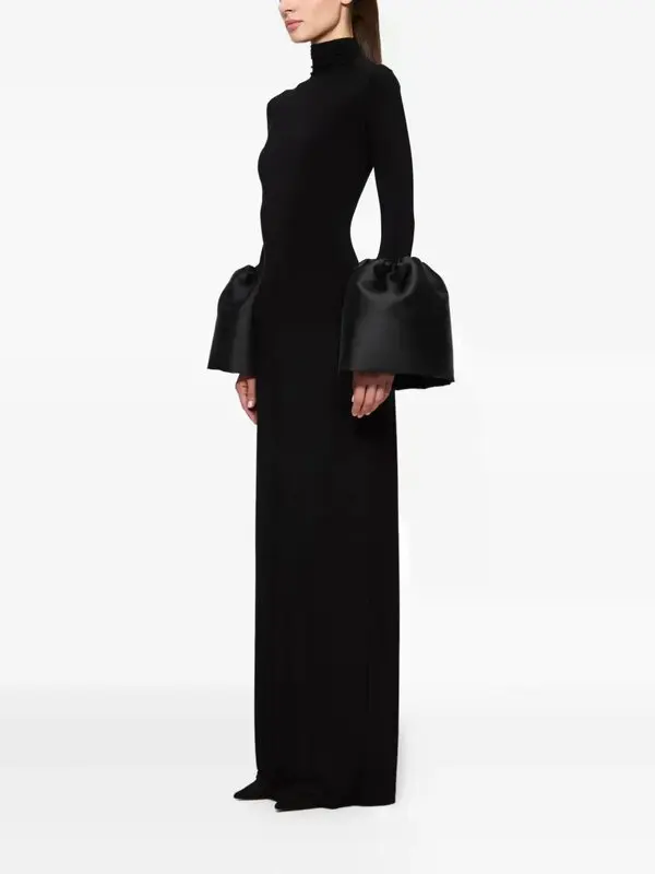ATU BODY COUTURE Mock-neck Bell-sleeve Midi Dress - Black