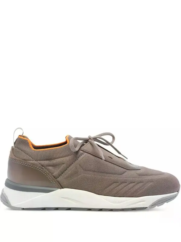 Santoni Knitted Lace-up Sneakers - Brown