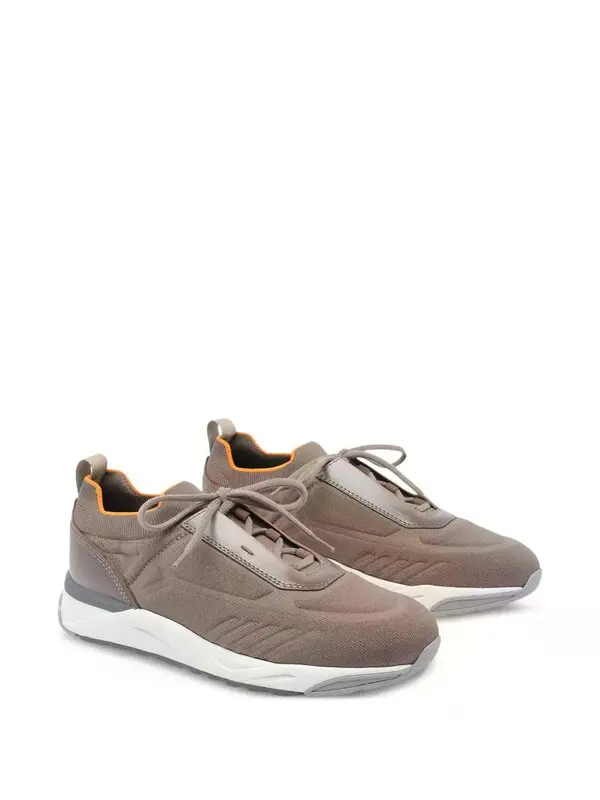 Santoni Knitted Lace-up Sneakers - Brown