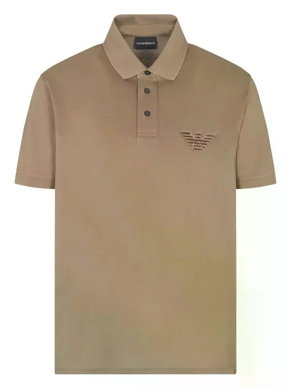 Emporio Armani Logo-patch Polo Shirt - Neutrals