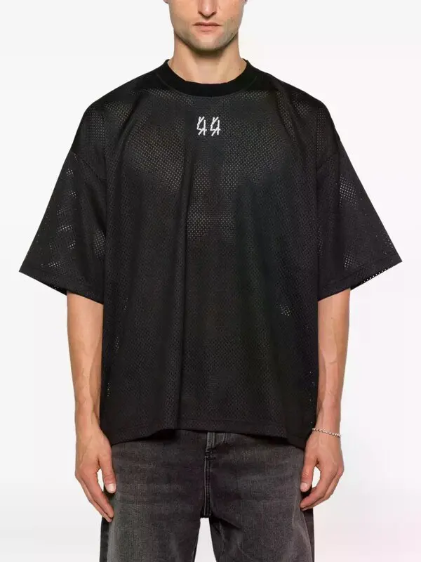 44 LABEL GROUP Embroidered-logo T-shirt - Black