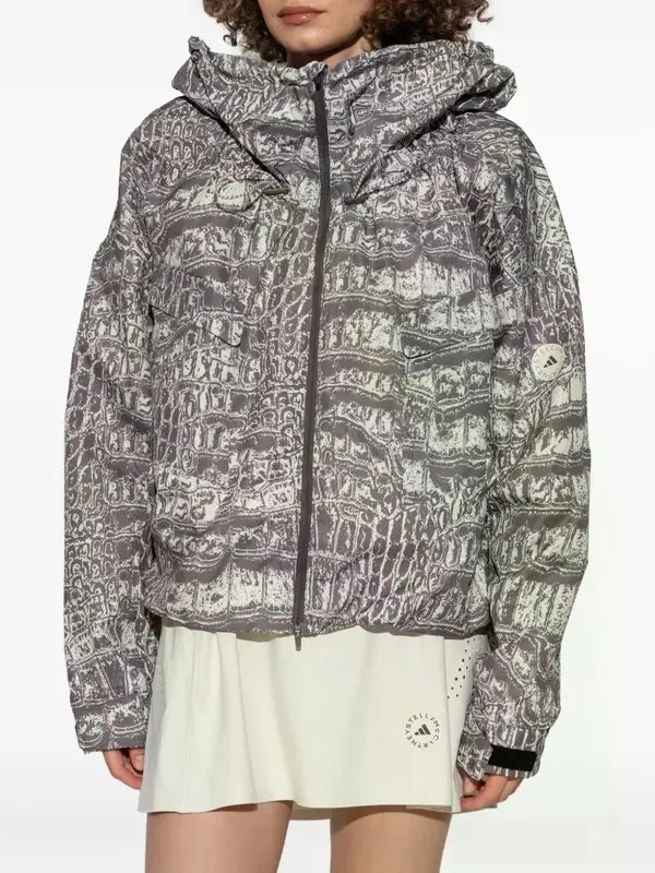 Adidas By Stella McCartney Crocodile-print Hooded Jacket