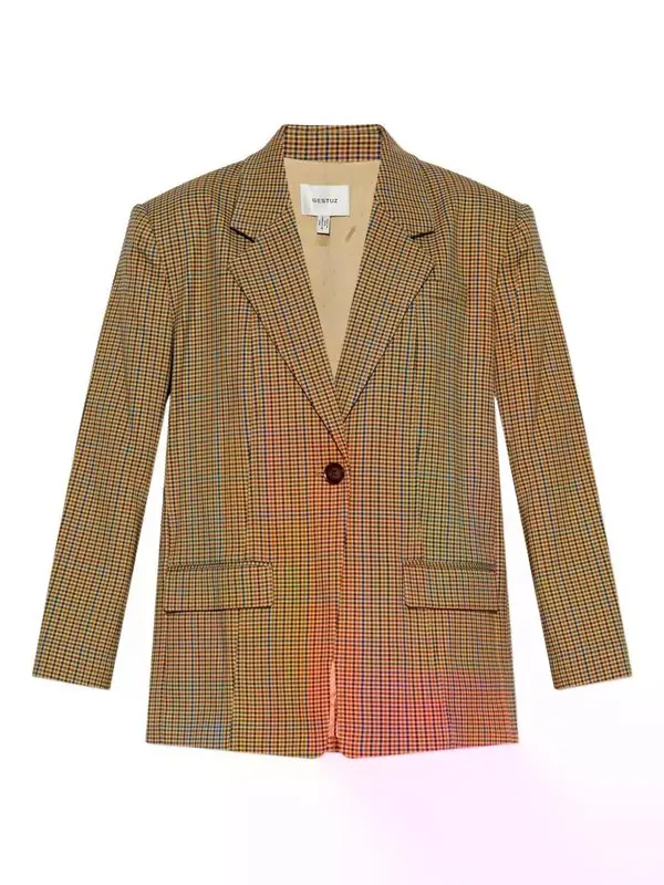GESTUZ Checked Single-button Blazer