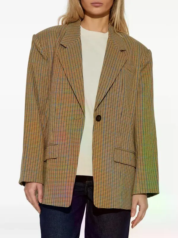 GESTUZ Checked Single-button Blazer