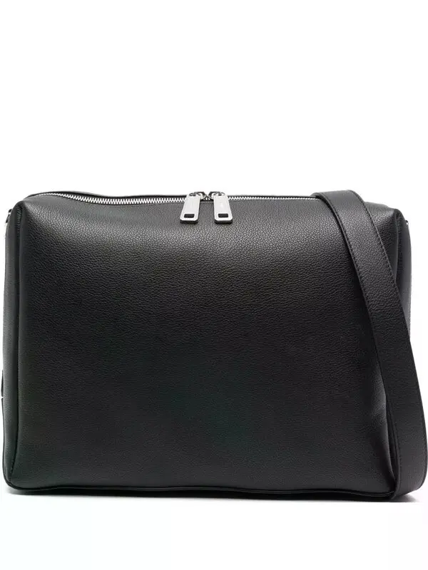 Fendi Large Palladium-logo Zip Shoulder Bag - Black