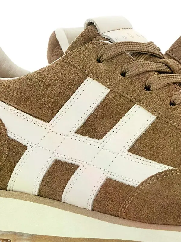 Hogan H-detail Suede Sneakers - Brown