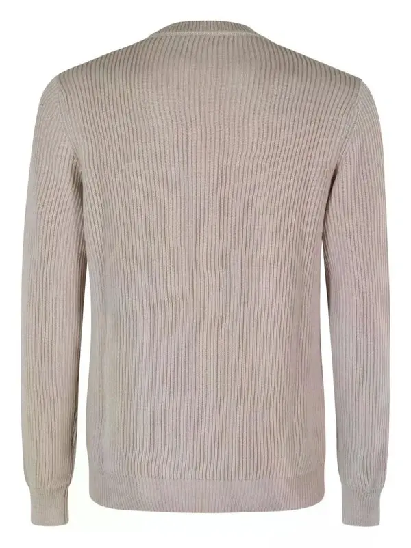 ROBERTO COLLINA Ribbed Knit Crew-neck Sweater - Neutrals