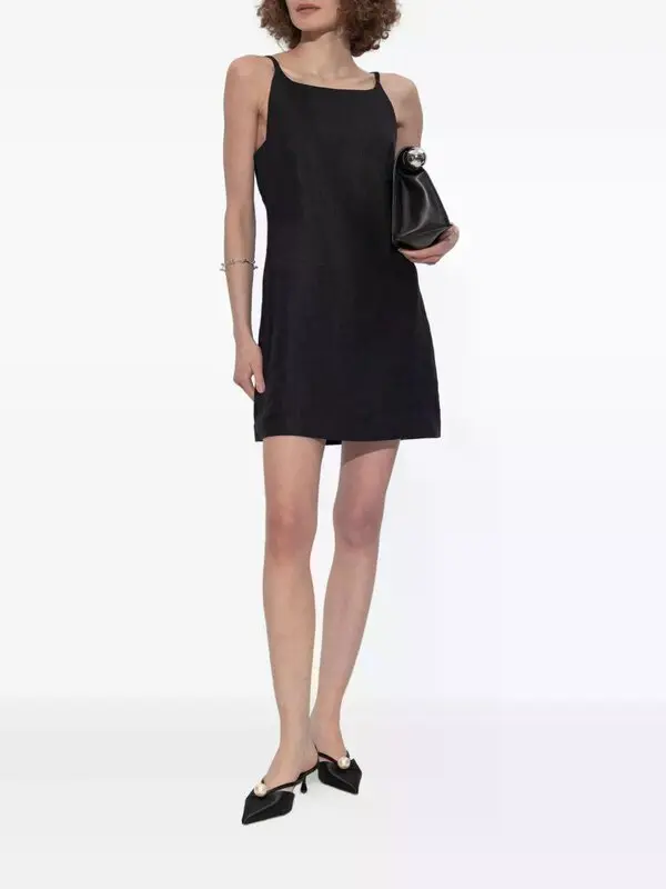Posse Square-Neck Linen Mini Dress - Black - 20% Off | Editorialist