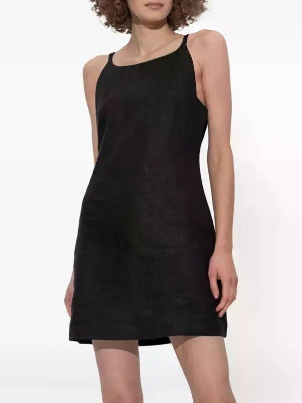 knee length dresses for ladies Linen Blend Sleeveless Square Neck Dress | Fit and Flare main image 1