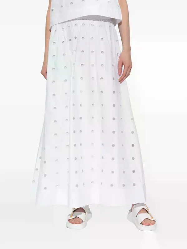Posse Open-cut Dots A-line Midi Skirt