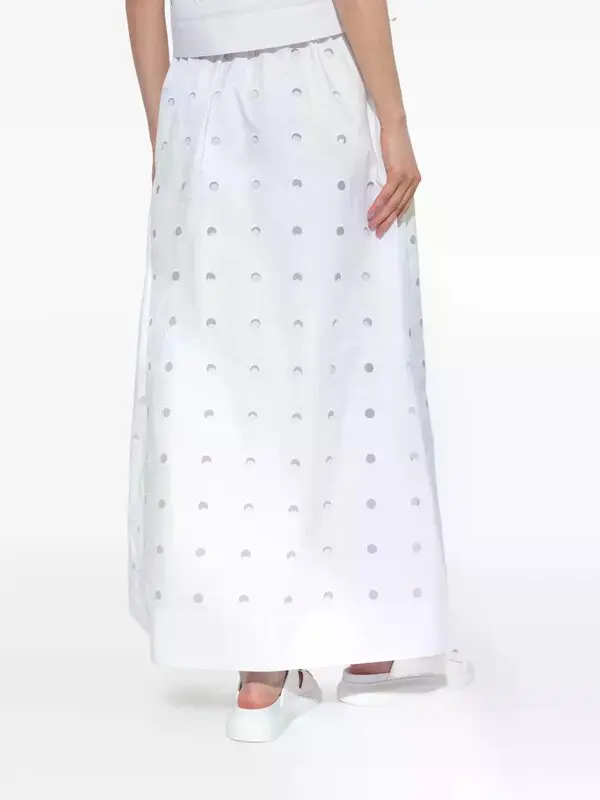 Posse Open-cut Dots A-line Midi Skirt