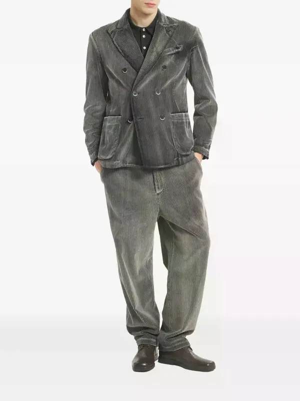 Barena Venezia Ribbed Double-breasted Jacket - Grey