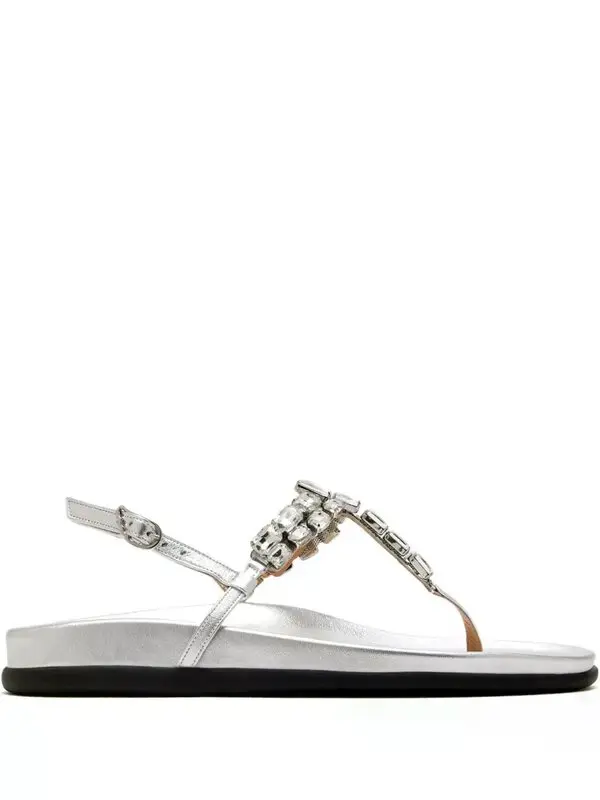 ANCIENT GREEK SANDALS Katerina Crystal-embellished Slingback Sandals - Silver