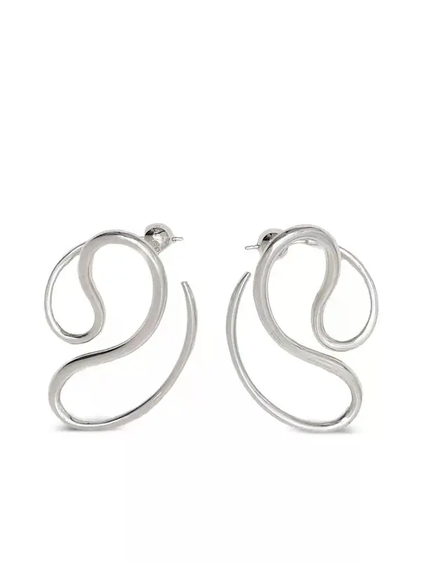 PANCONESI Curved-line Earrings - Silver