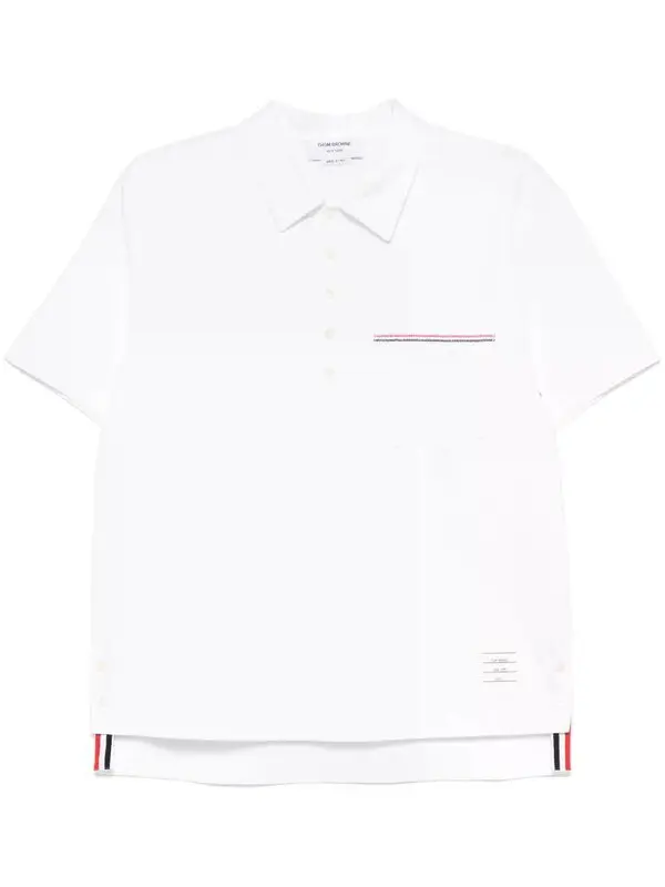 Thom Browne Rwb-trim Jersey Polo Shirt