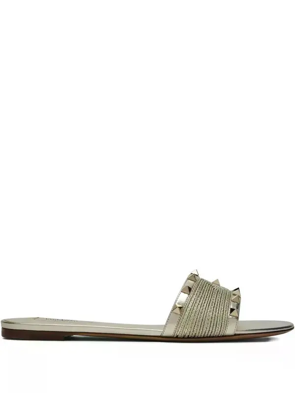 Valentino Garavani Studded Flat Sandals - Yellow