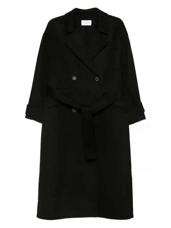 THE DYNAMIS STUDIO Belted Double-breasted Coat - Black