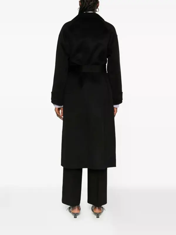 THE DYNAMIS STUDIO Belted Double-breasted Coat - Black
