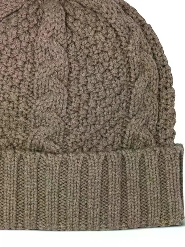 RAKKI Cable-knit Beanie - Brown