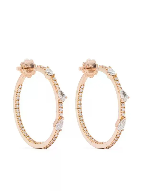 ROSEKEY 18k Rose Gold Diamond Earrings - Pink