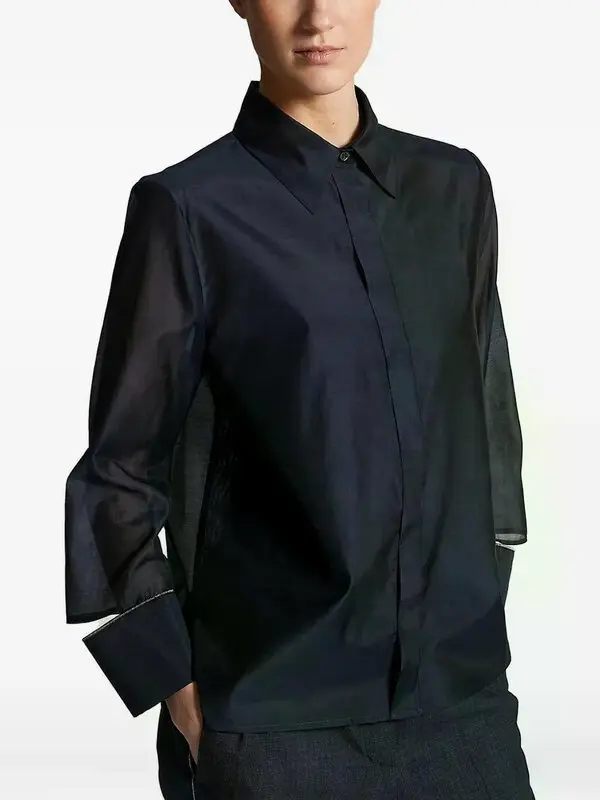 Peserico Sheer-paneled Collared Shirt